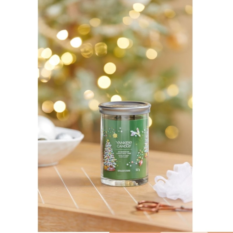 Bougie signature sapin de Noël scintillant grand modèle
